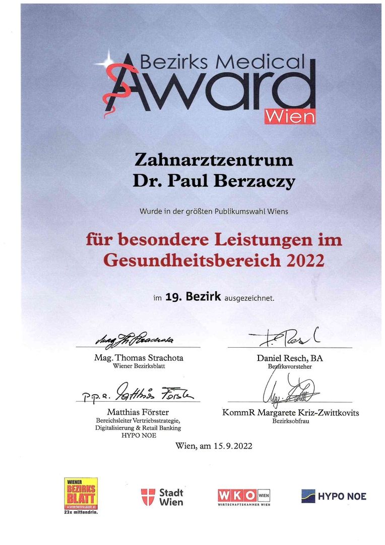 Zahnarzt in 1190 Wien | Zahnarztordination Dr. Paul Berzaczy